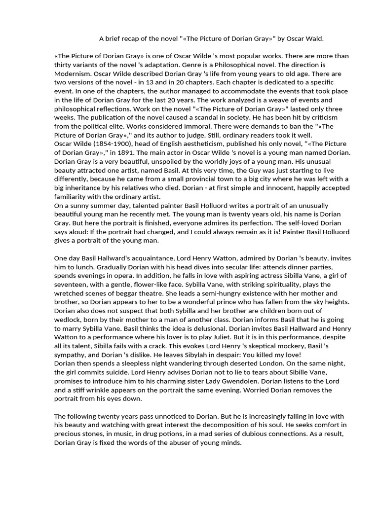 A Brief Recap of The Novel | PDF