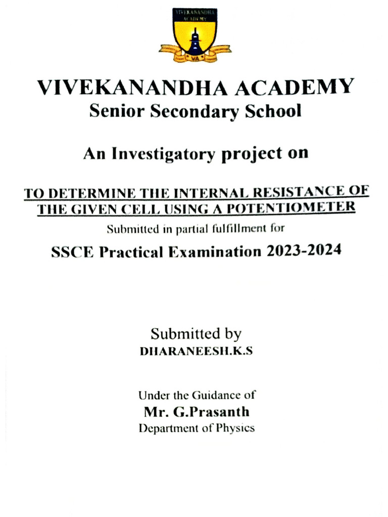 Phy Investigatory Sample | PDF
