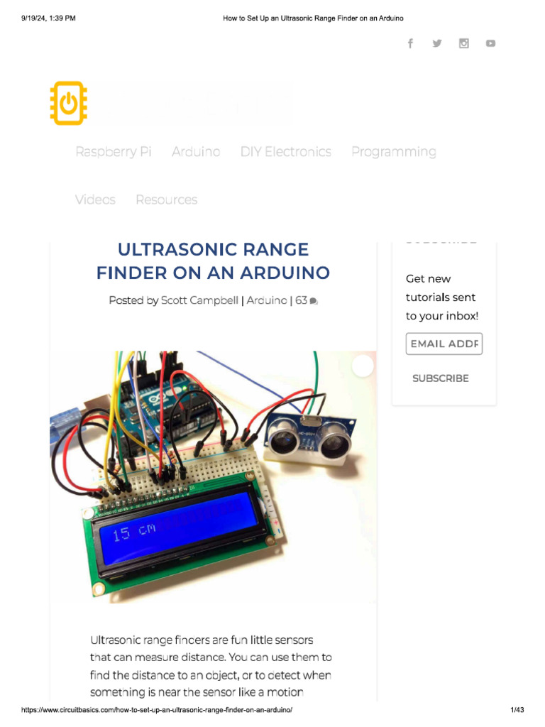 Ultrasonic Range Finder (No Op-Amp) | PDF