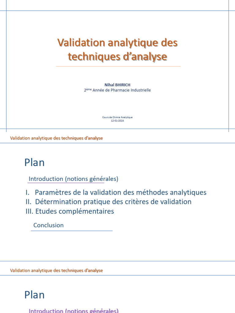 Validation Analytique Des Techniques D'analyse | PDF