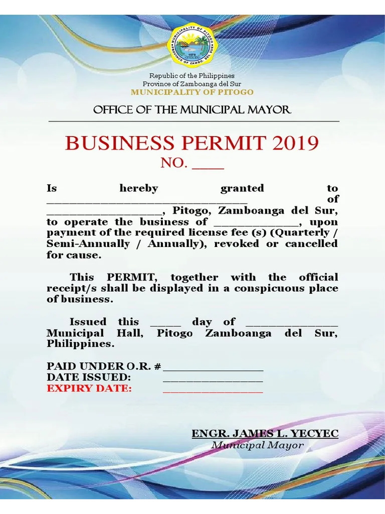 Business Permit Sample | PDF