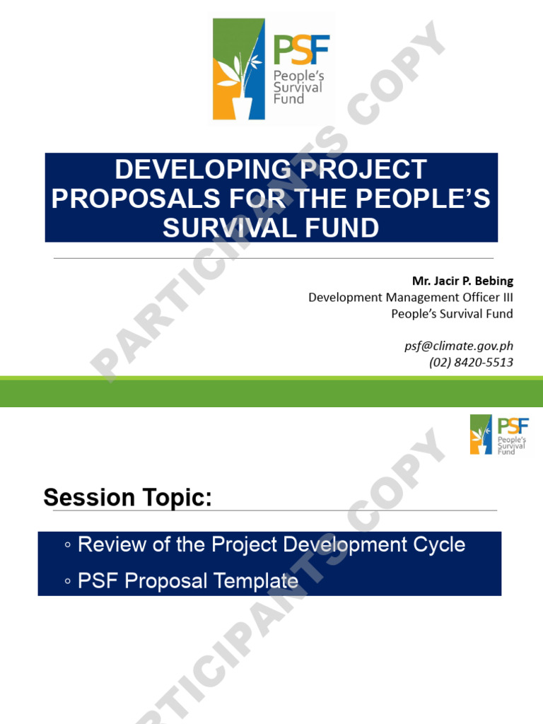 Developing Project Proposals For The People's Survival Fund | PDF ...