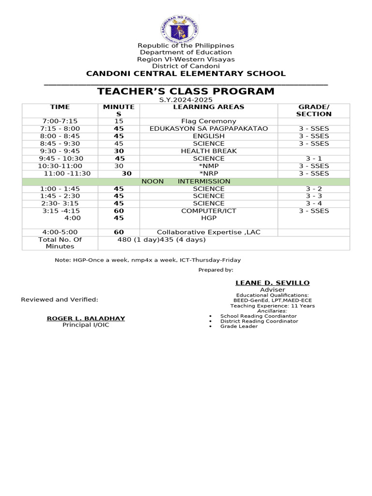 teacher's program-2024-2025 revised-final | PDF