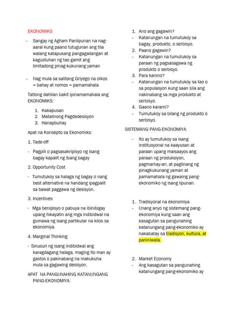 AP 9 REVIEWER Quarter 1 | PDF