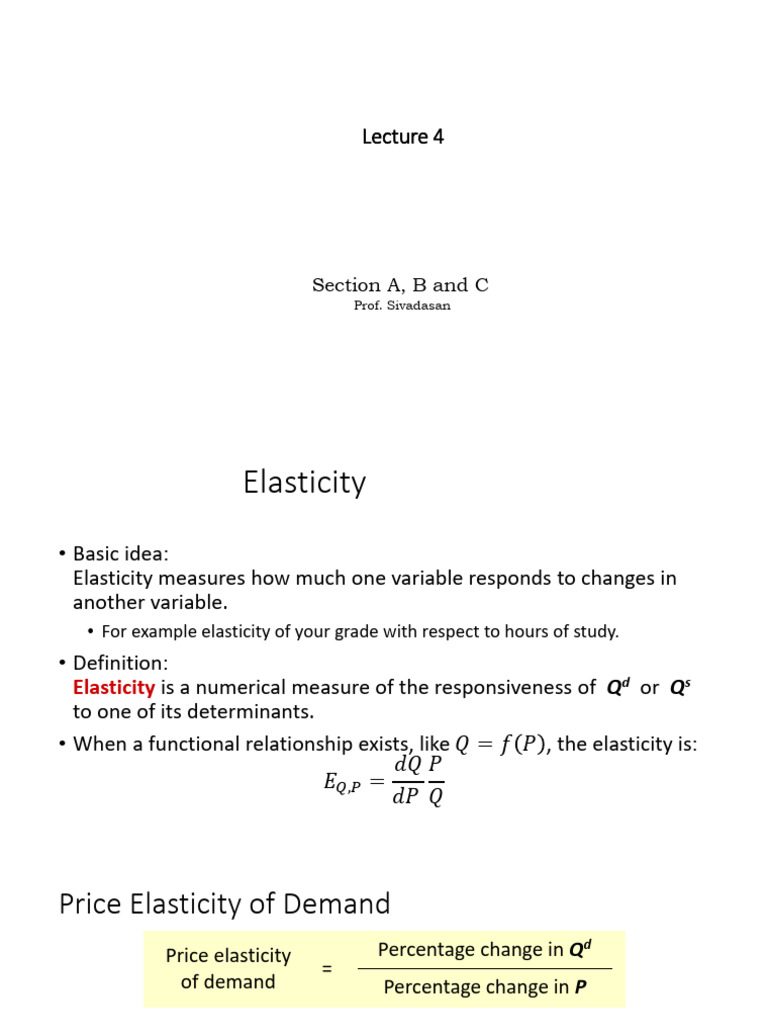 Lecture 4 - Elasticity Game | PDF