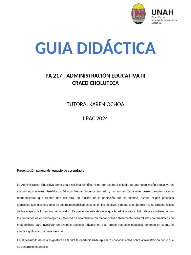 Guia Didáctica Admon 3 - I Pac 2024 | PDF