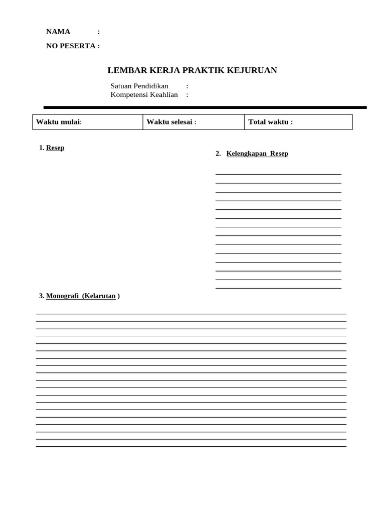 Lembar Kerja Praktik Rangkap 2 | PDF