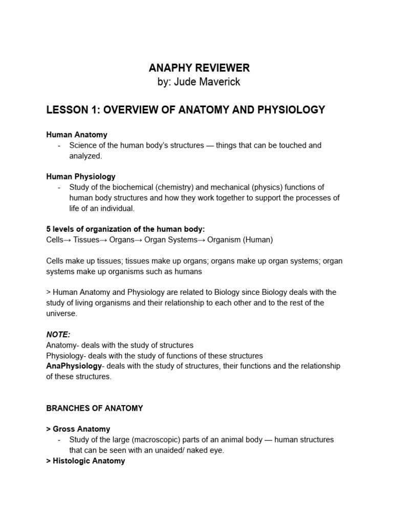 Anaphy Reviewer | PDF