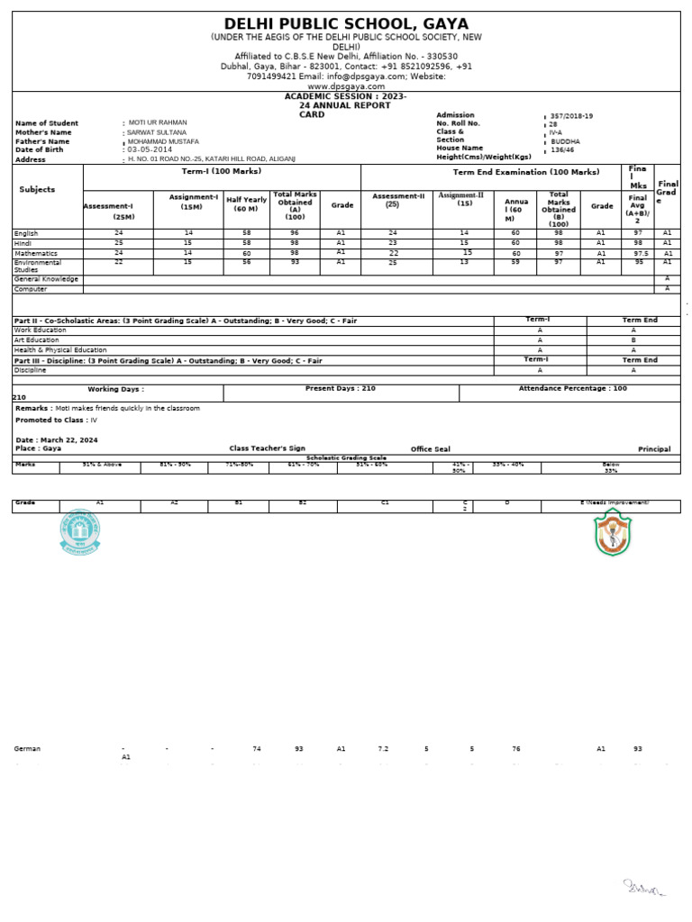 Report Card. | PDF