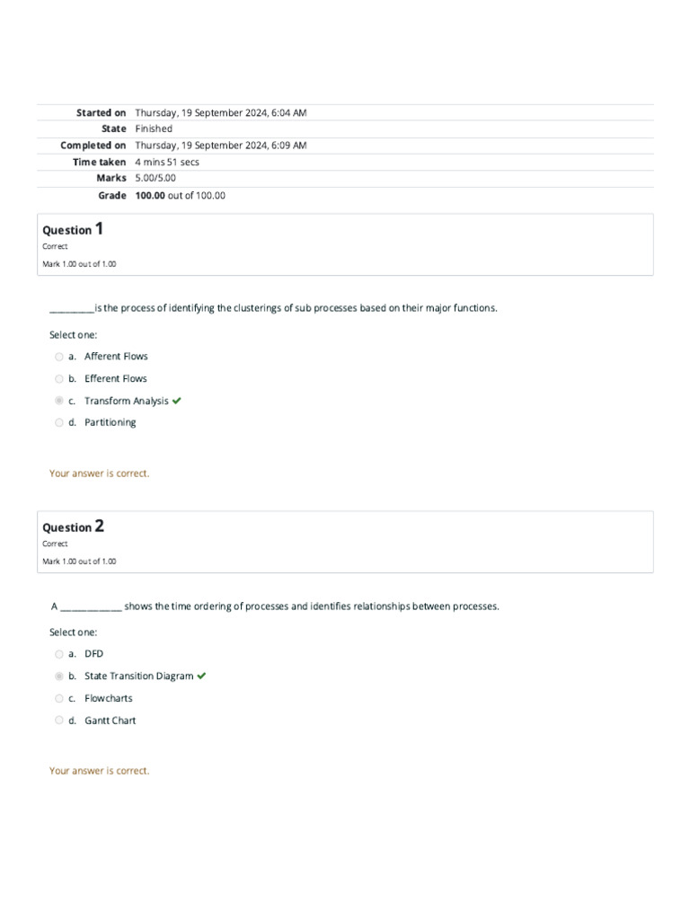 Self-Quiz Unit 3 - Attempt Review - Home | PDF
