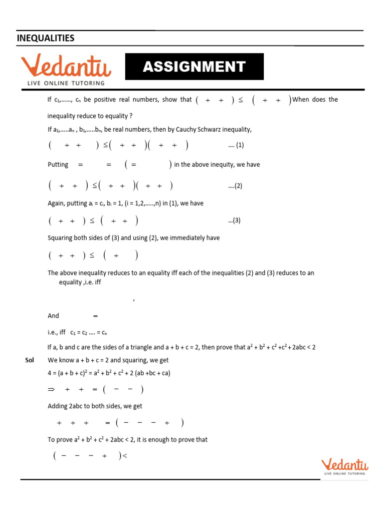 Inequalities Assignment Solutions | PDF | Mathematics | Mathematical Analysis