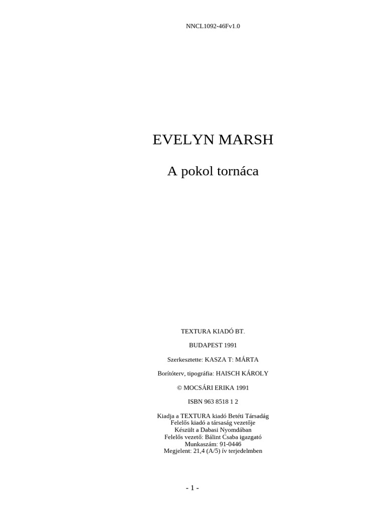 Marsh Evelyn A Pokol Tornaca | PDF