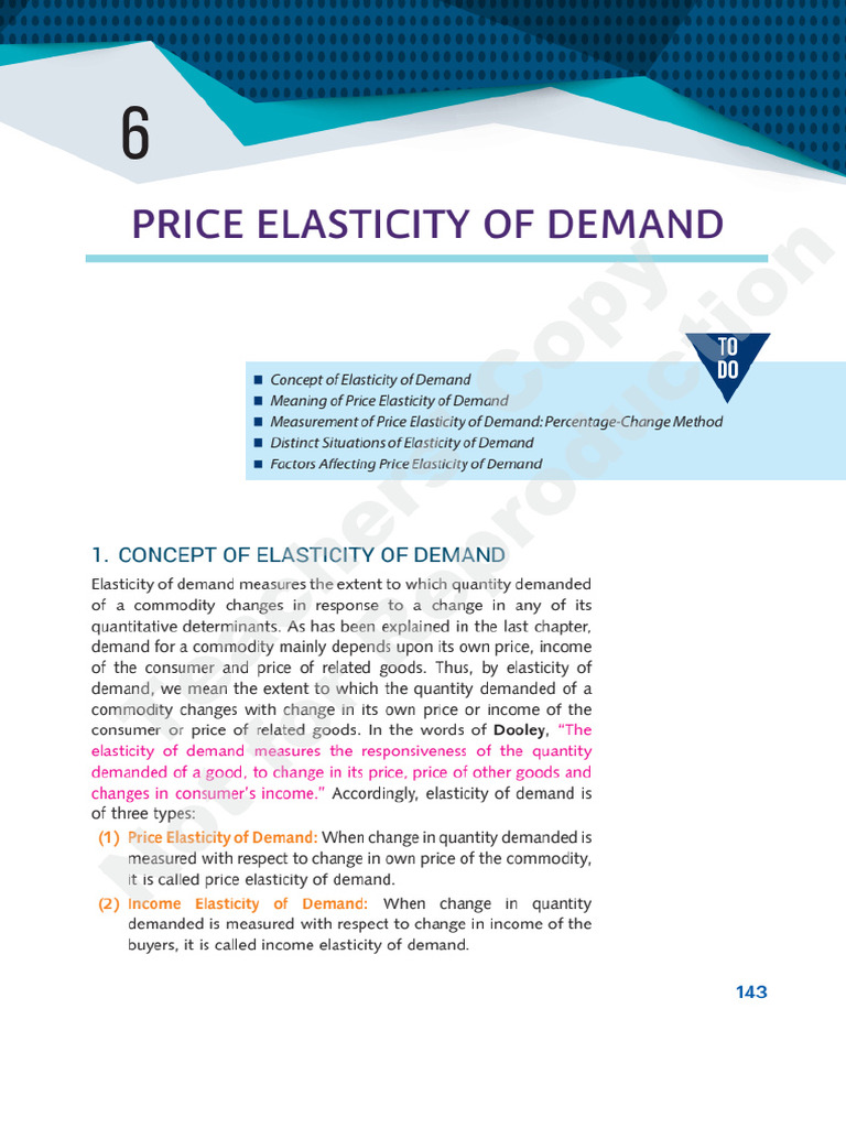 Price Elasticity of Demand | PDF