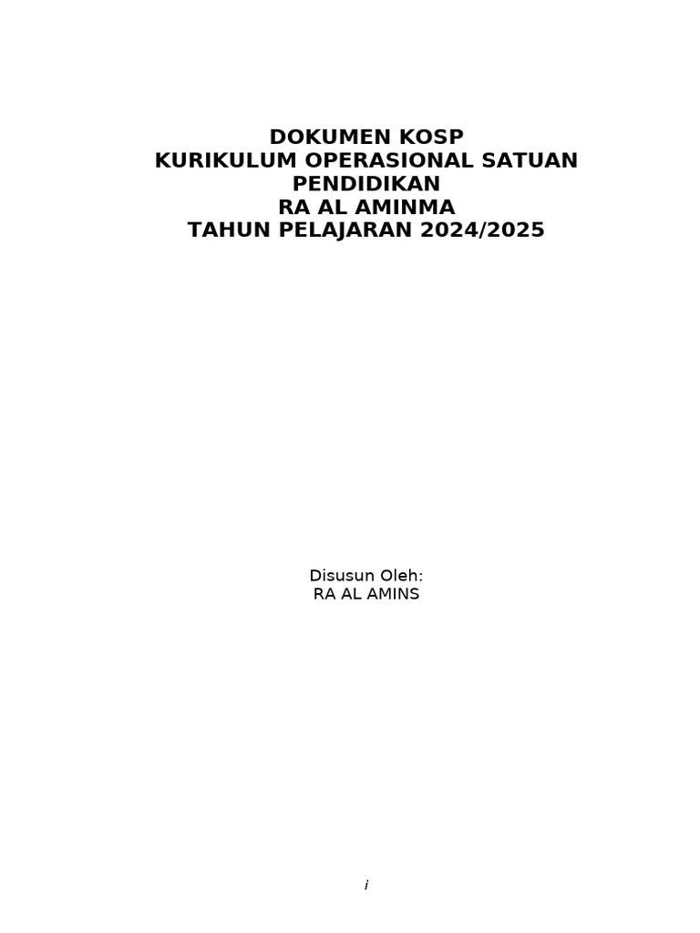 Dokumen KOSP | PDF
