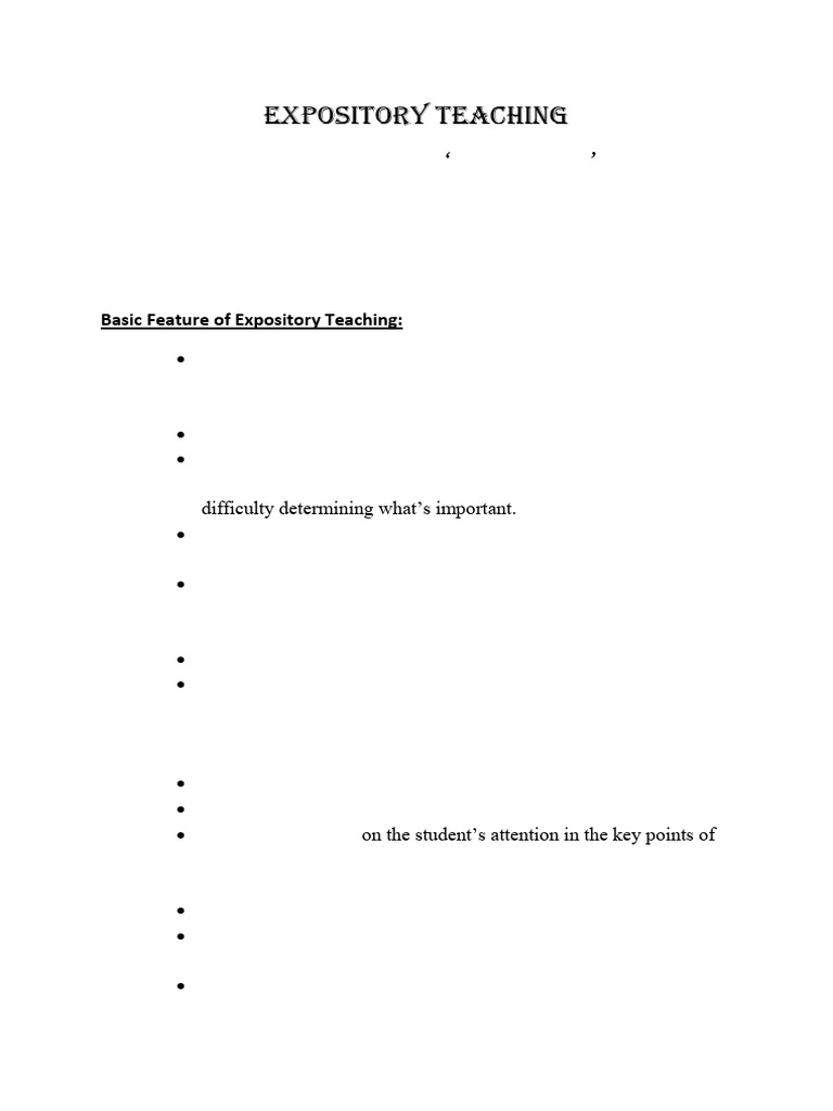 Expository Teaching | PDF