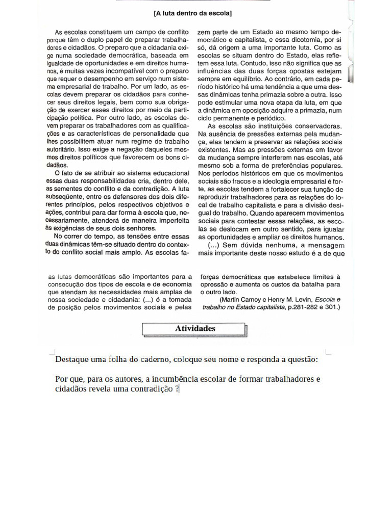 Atividade Aula Liberalismo | PDF