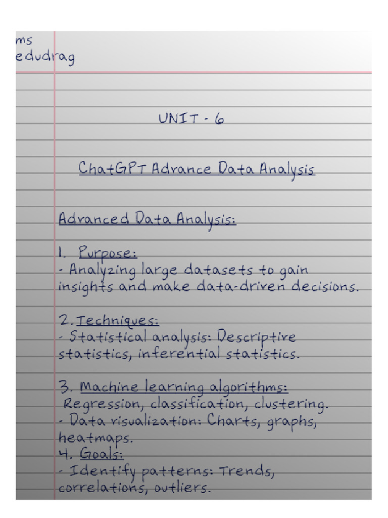 ChatGPT Advance Data Analysis (Unit 6) | PDF