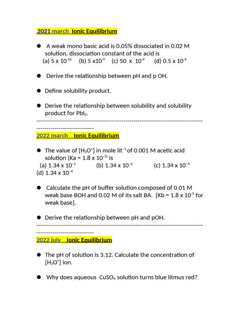BOARDS PYQ PHYSICAL | PDF