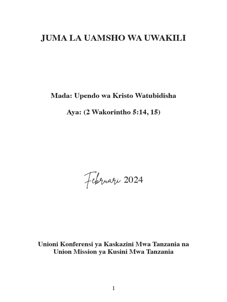 Juma La Uwakili 2024 | PDF