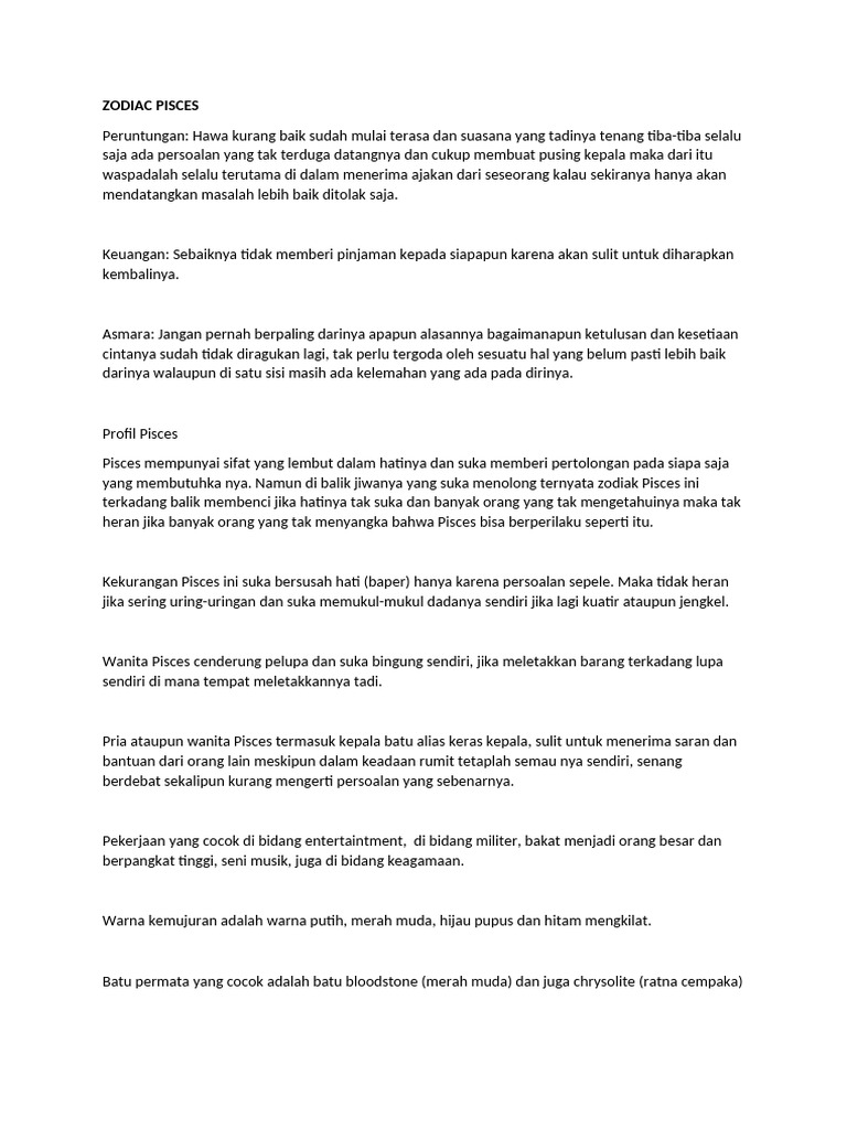 Zodiac Pisces | PDF