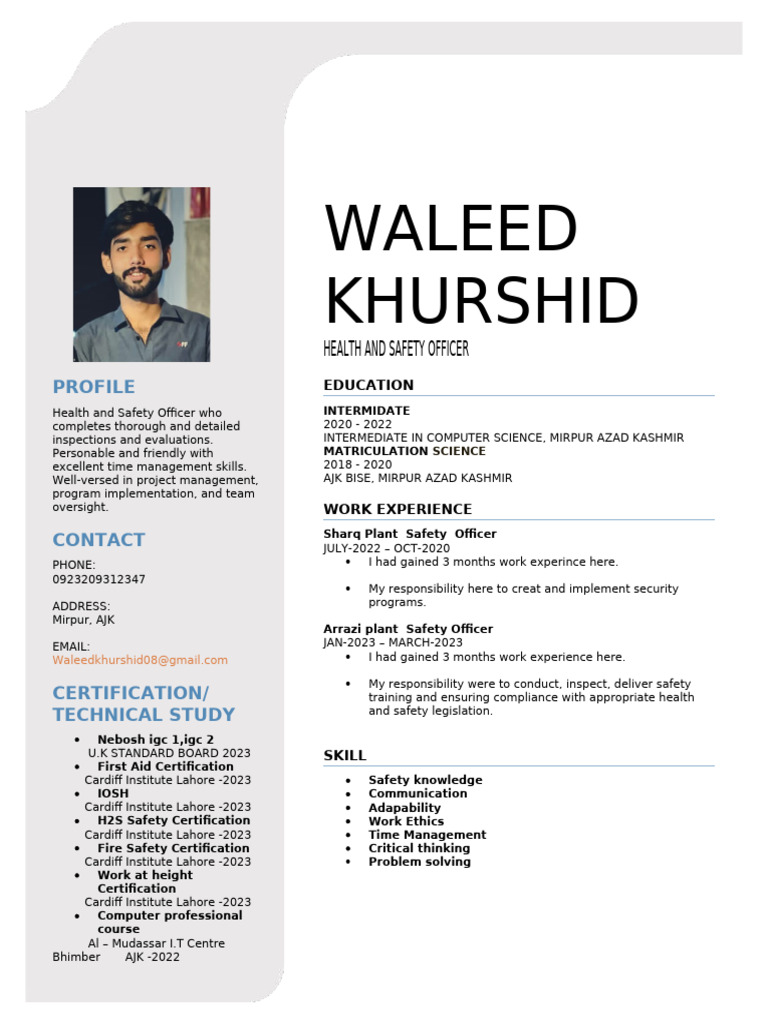 CV From Waleed Khurshid | PDF