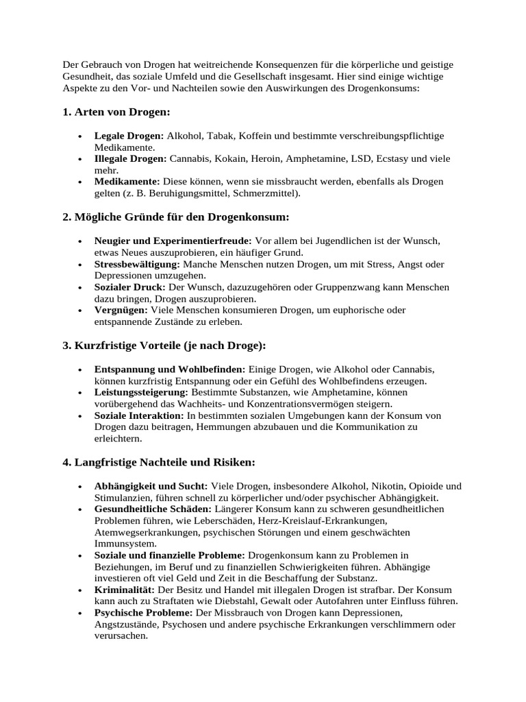 Der Gebrauch Von Drogen | PDF