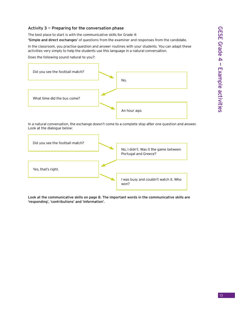 GESE 4 Preparing For The Conversation Phase | PDF