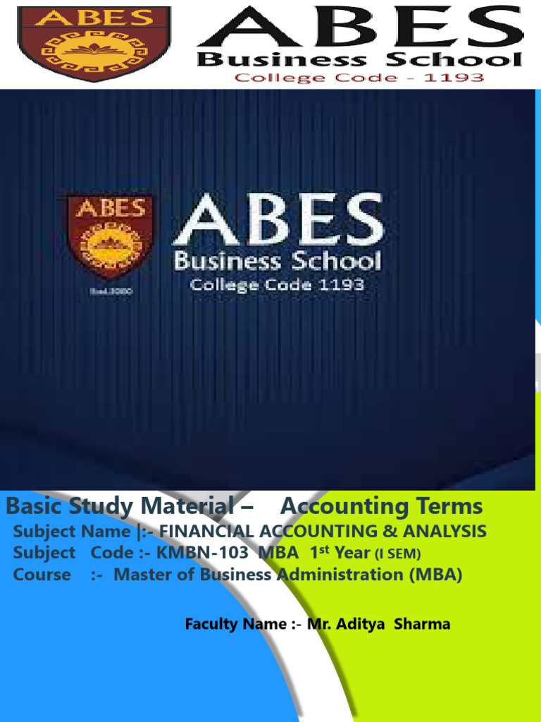 Accounting Terms Quick Notes | PDF | Book Value | Expense