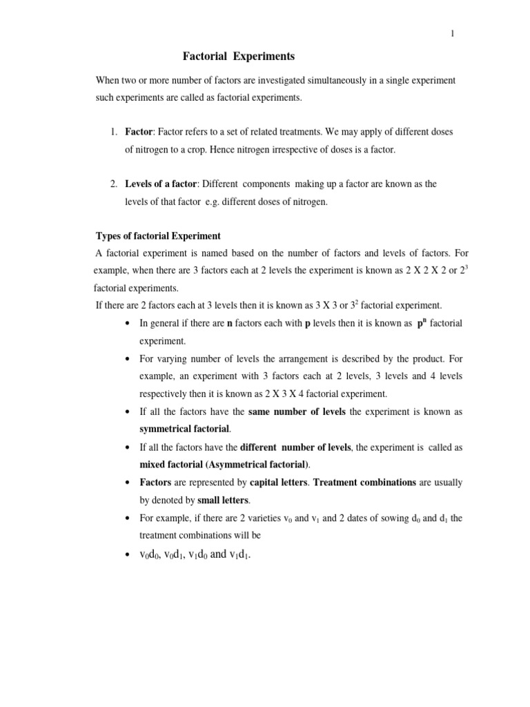 Factorial Experiments-New | PDF