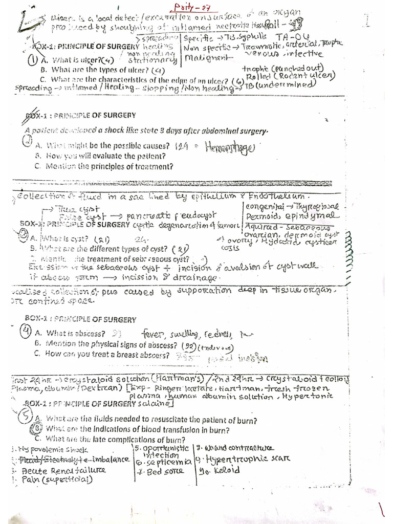 Surgery Paper 1 Card With Ans | PDF