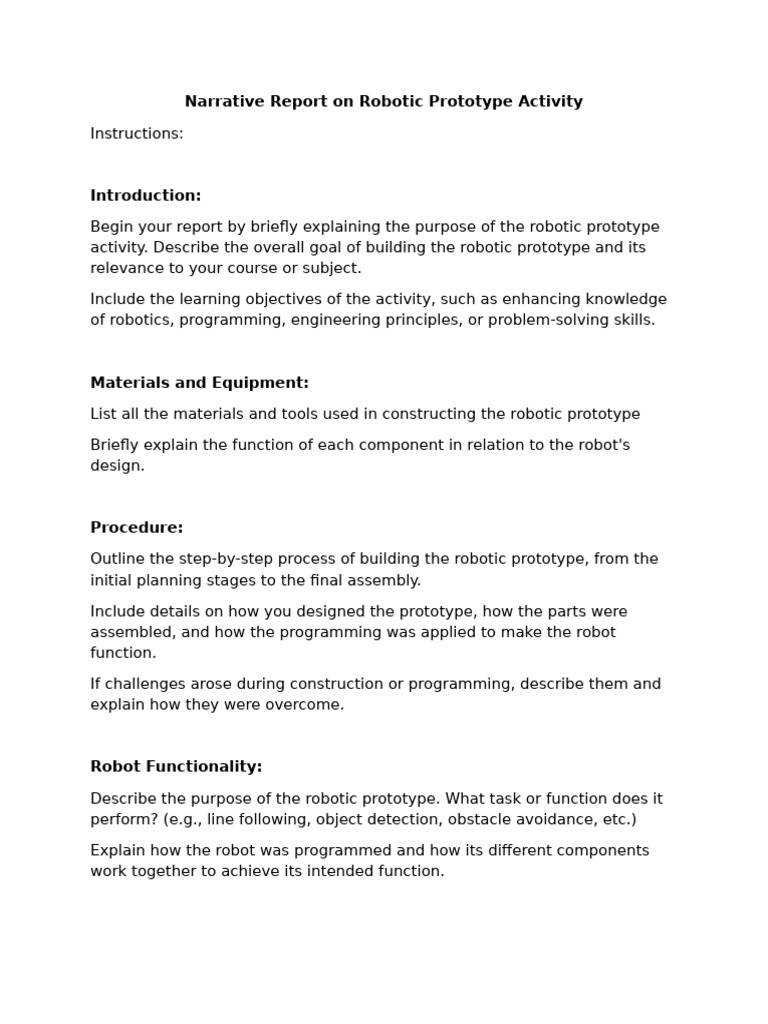 Garde 10-Narrative Report On Robotic Prototype Activitysep 6final | PDF