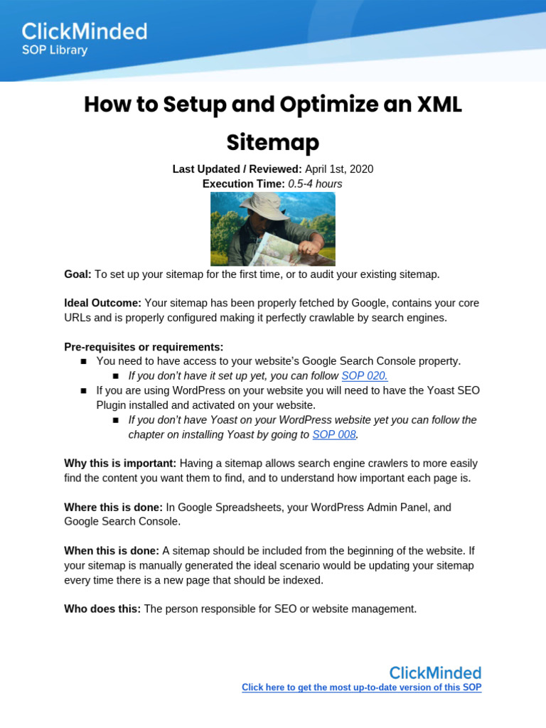 SOP055 - How To Setup and Optimize An XML Sitemap | PDF