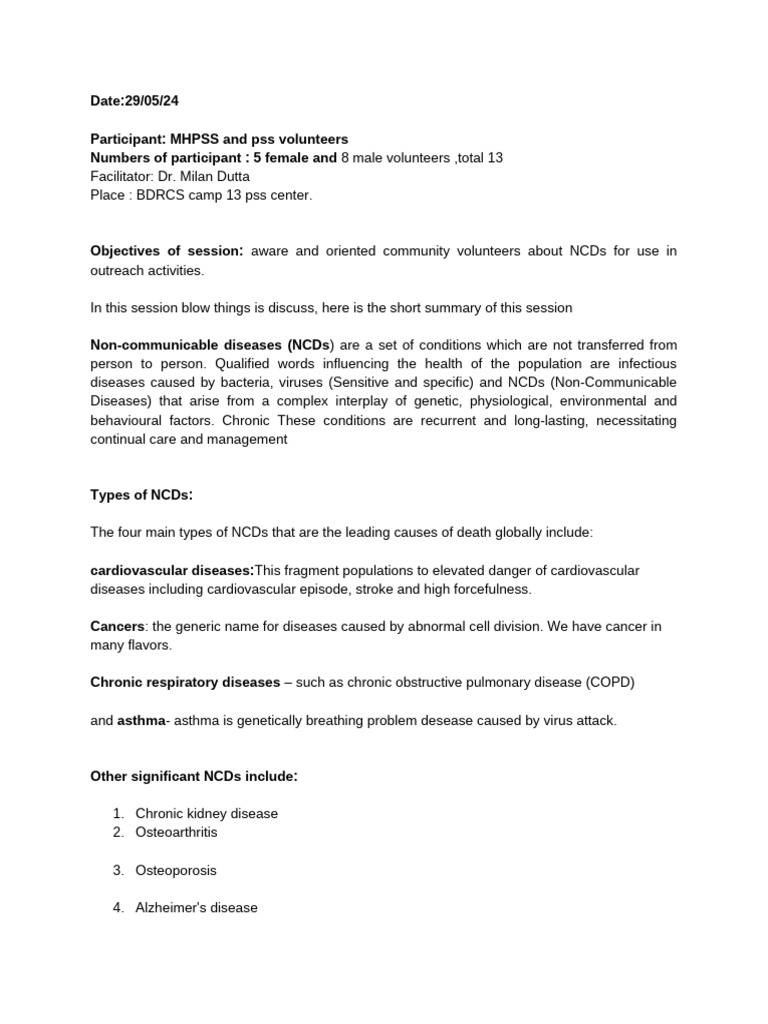NCDs Camp13 | PDF