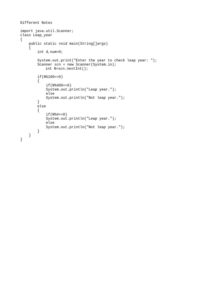 Leap Year Notes | PDF