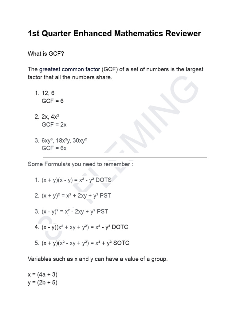 Math 8 - Fleming | PDF
