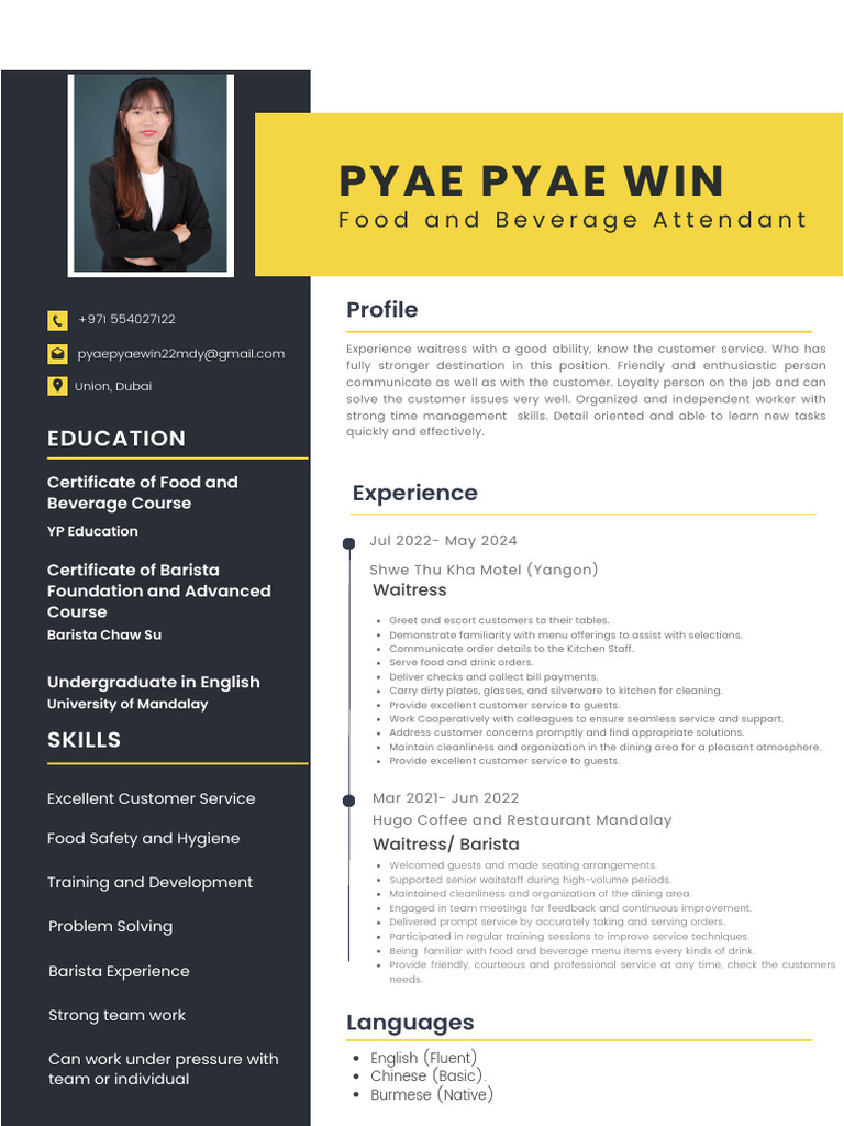 Resume Pyae Pyae Win | PDF