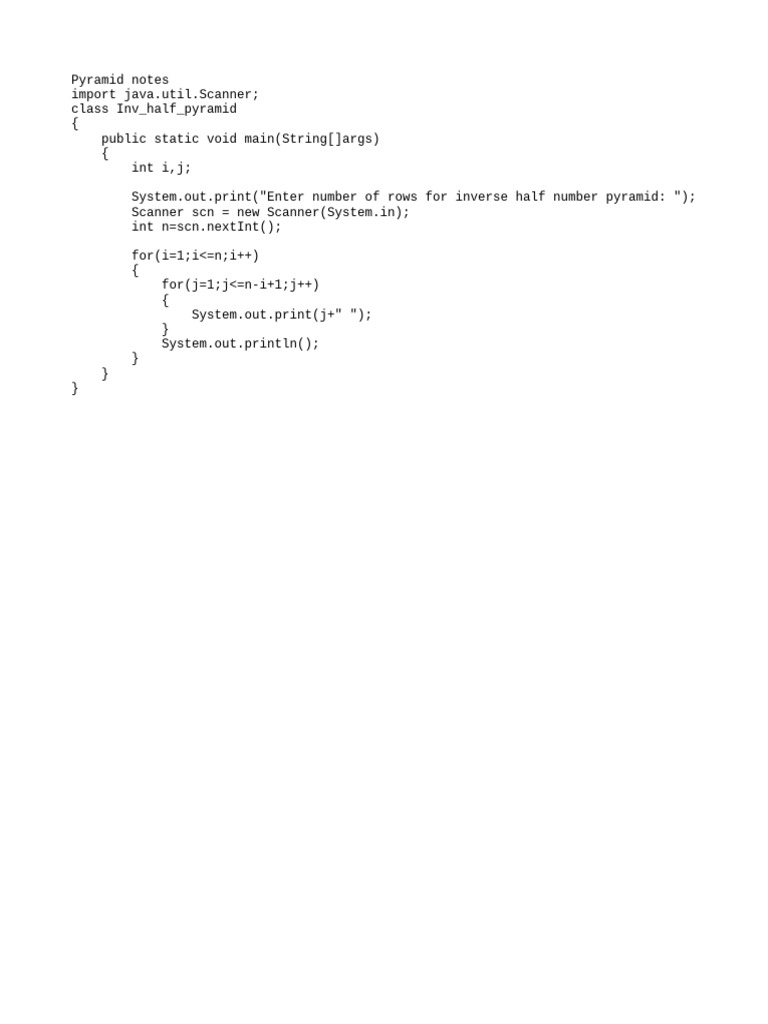 Inv Half Pyramid Notes | PDF