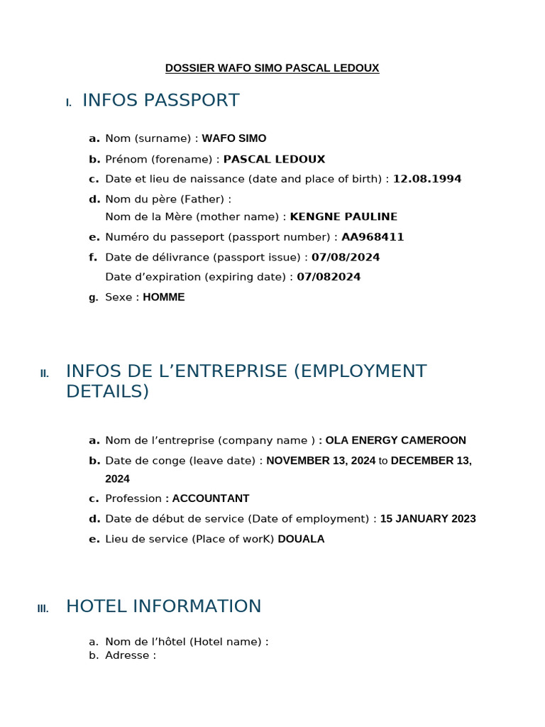 Dossier Wafo Simo Pascal Ledoux | PDF