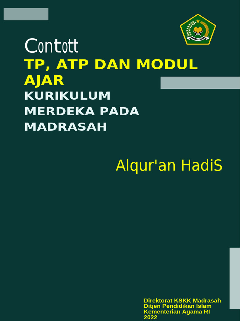 TP, - ATP - Dan - Modul - Alquran - Hadis Kelas 789 Yg Sudsh Ok | PDF