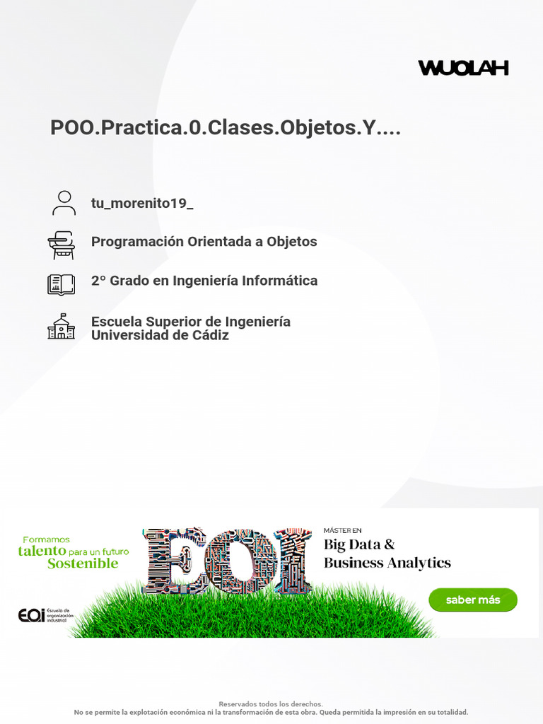 wuolah-free-POO Práctica 0 Clases Objetos Y Excepciones | PDF