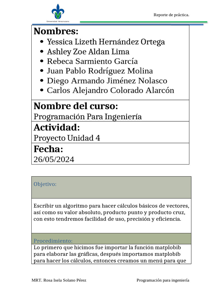 Formato Reporte Programación 3 | PDF