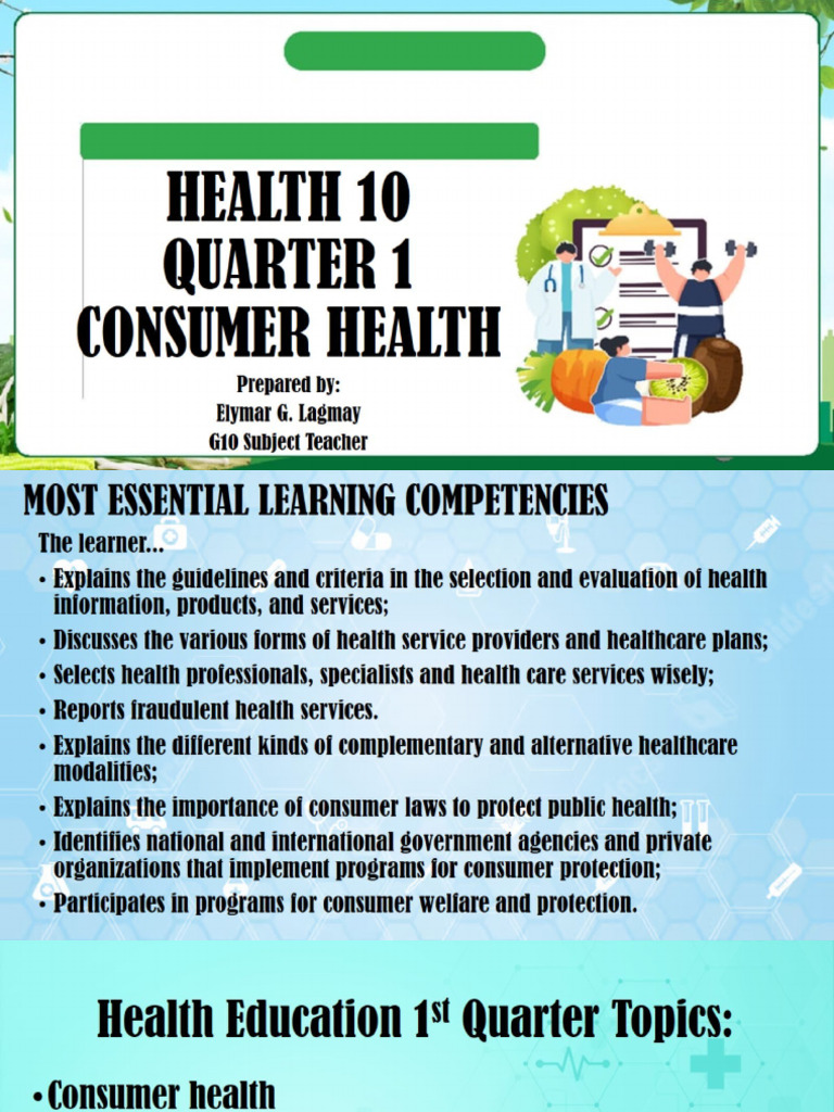 Health 10 Quarter 1 Consumer Health | PDF
