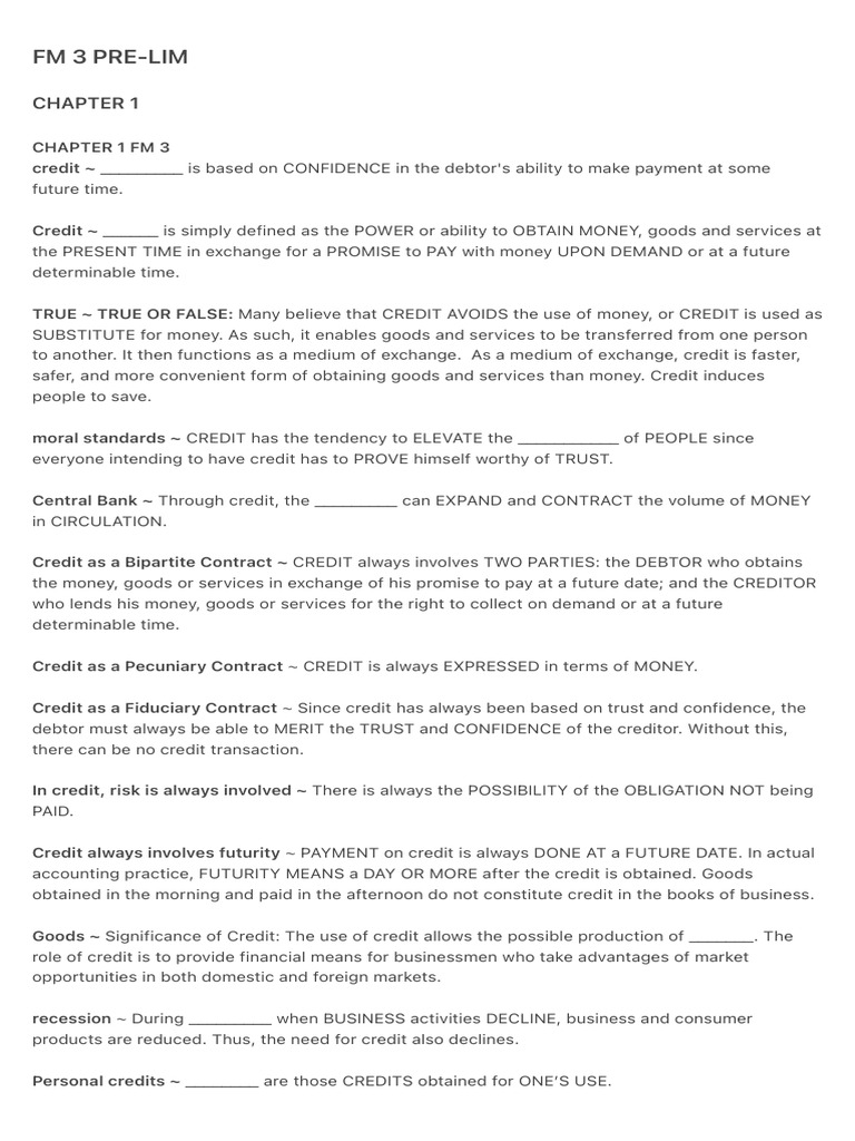 FM 3 Pre-Lim | PDF