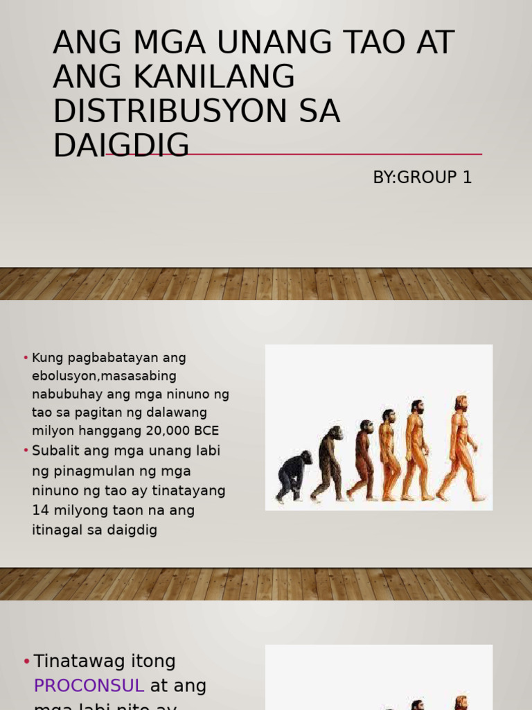 Ang Mga Unang Tao at Ang Kanilang Distribusyon | PDF