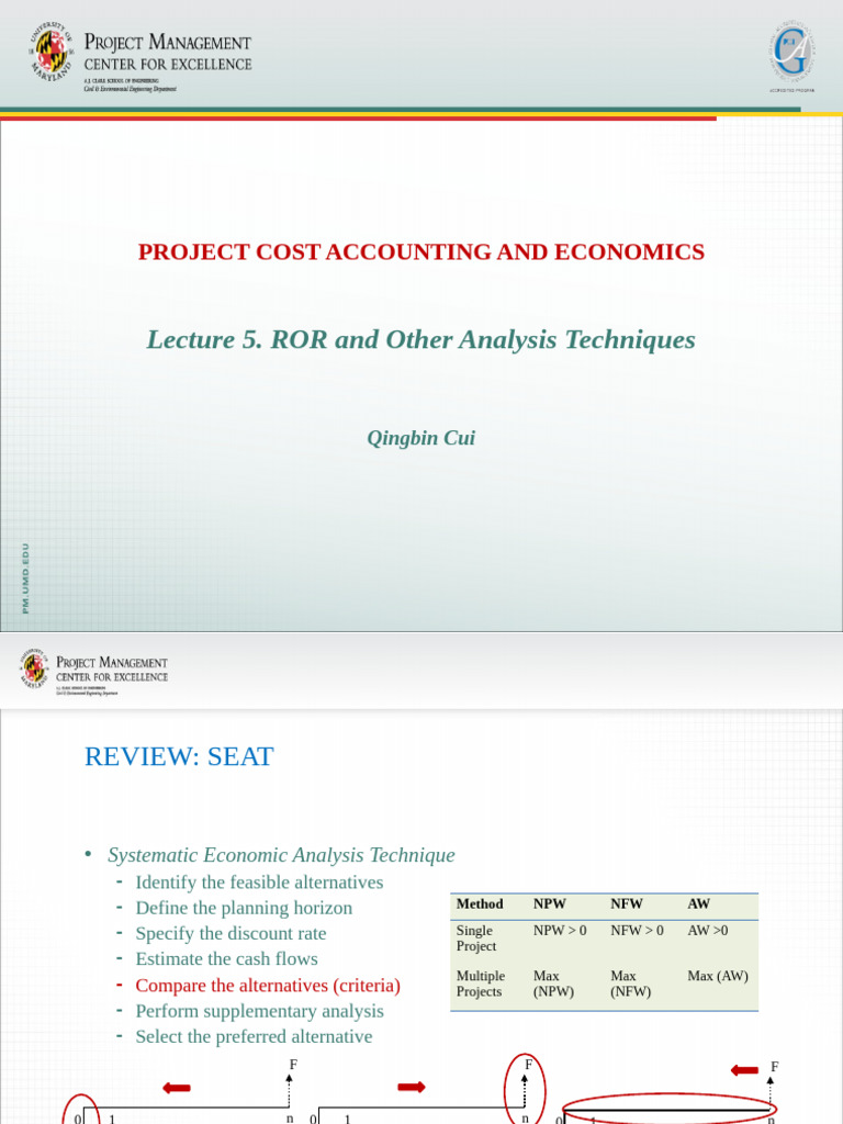 Lecture 5. ROR and Other Analysis Techniques | PDF | Internal Rate Of ...