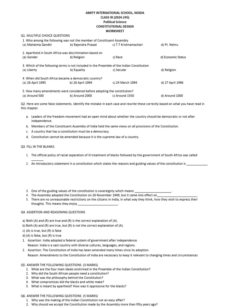 Constitutional Design Ws | PDF
