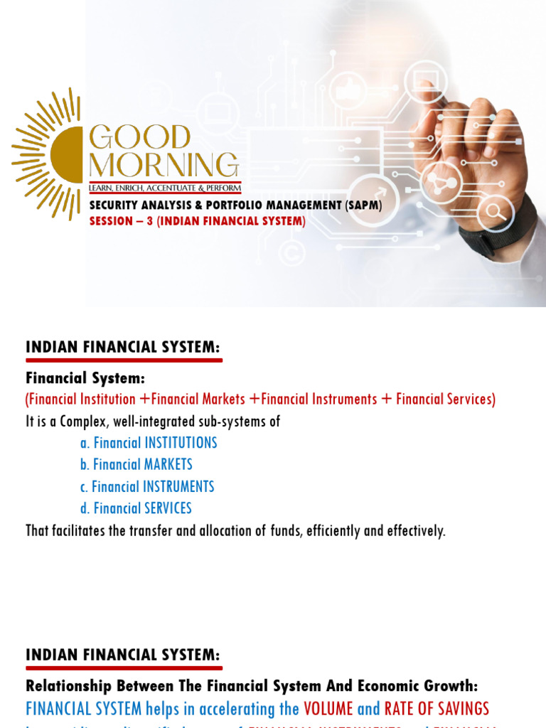 SAPM - 3 (Module 1 - Introduction To Financial System) | PDF