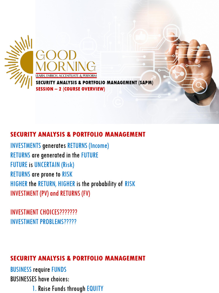 SAPM - 2 (Module 1 - Course Overview) | PDF