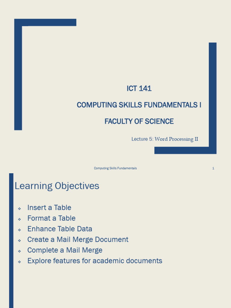 Lec5-Introduction To Word Processing II | PDF | Note (Typography) | Citation
