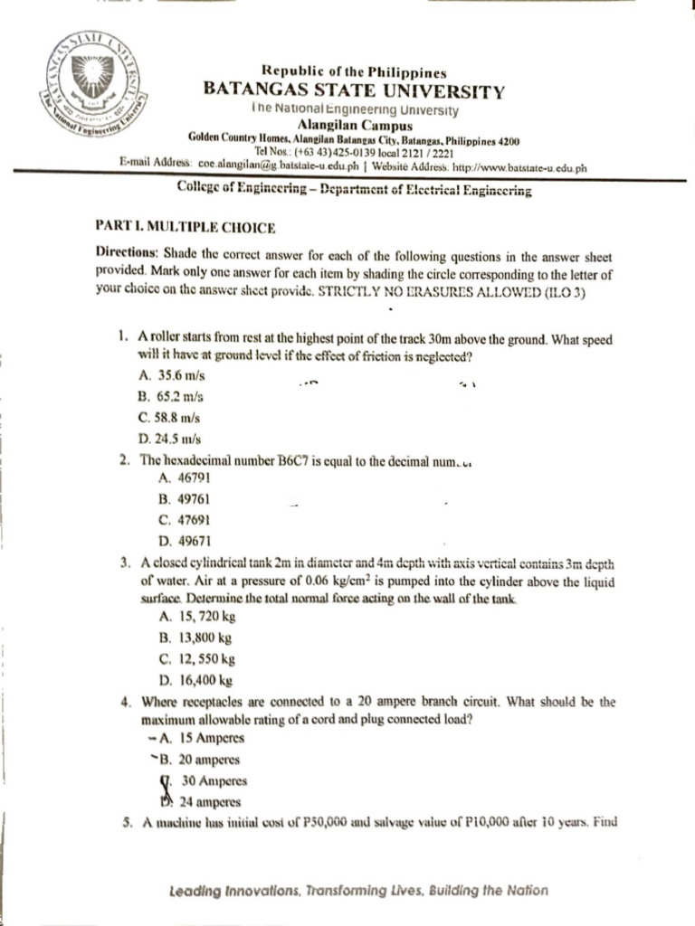 ESAS Evaluation Examination EE418 | PDF